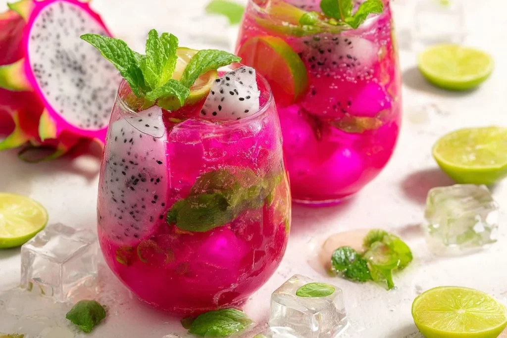 Dragonfruit Mojito Mocktail | Refreshing Nonalcoholic Recipe