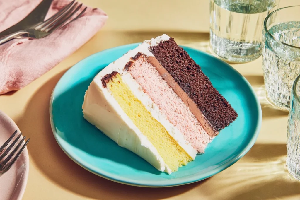 Neapolitan Cake – Strawberry, Chocolate & Vanilla Layered Dessert