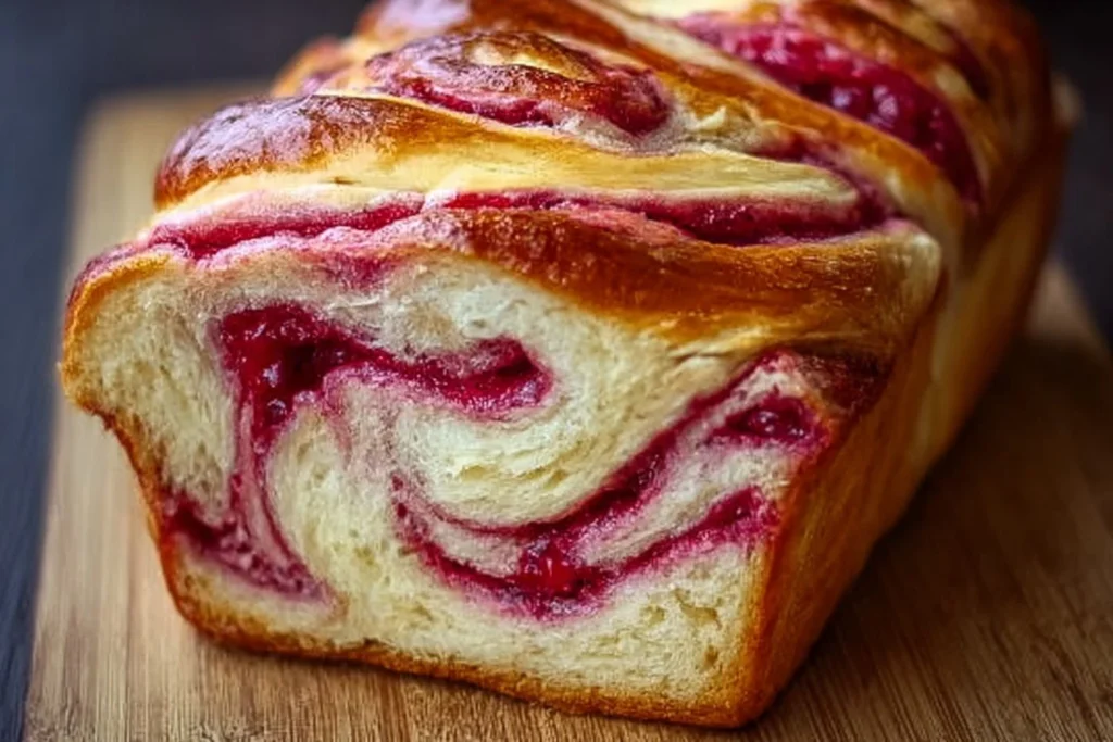 Raspberry Swirl Brioche Loaf